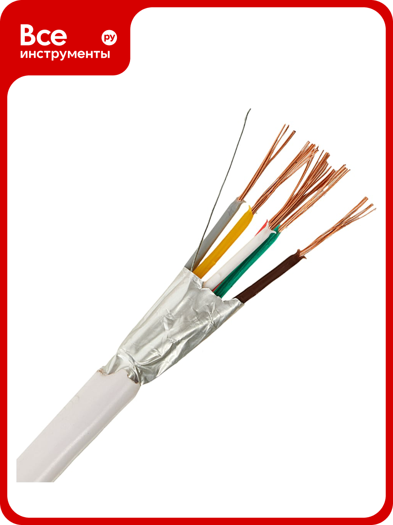 Кабель для сигнализации ELTROS кспэвг 6x0,35, бухта 200м, белый КСПЭВГ-059-ELTROS-MP, монтажа систем сигнализации