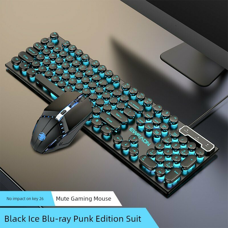 Комплект клавиатуры и мыши Forerunner GX30 с настоящим механическим ощущением, проводные клавиатура и мышь для