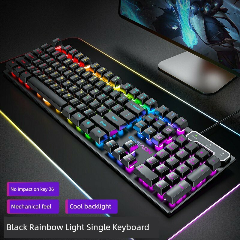 Комплект клавиатуры и мыши Forerunner GX30 с настоящим механическим ощущением, проводные клавиатура и мышь для