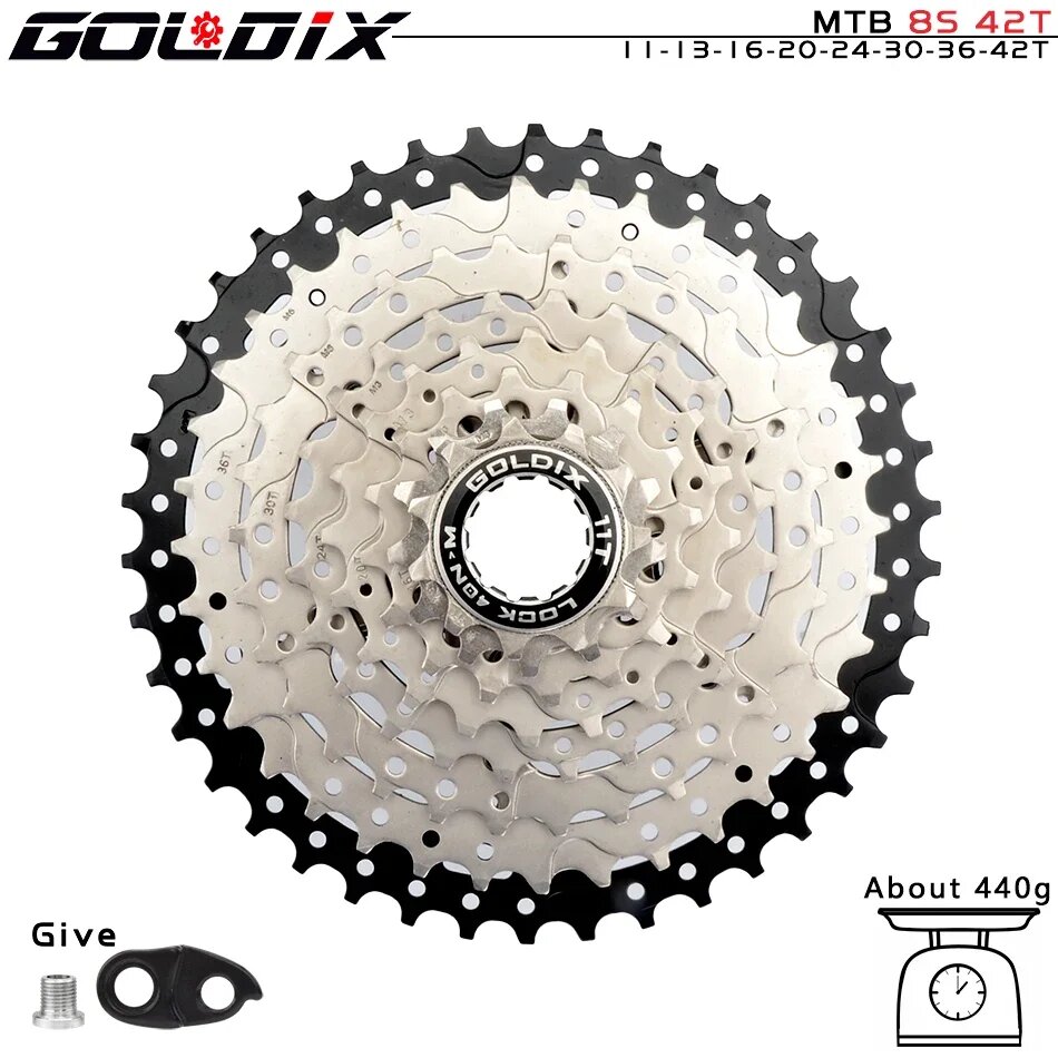 GOLDIX MTB Cassette K7 11-52T 8/9/10/11/12 Speed 8S 11-42T silver