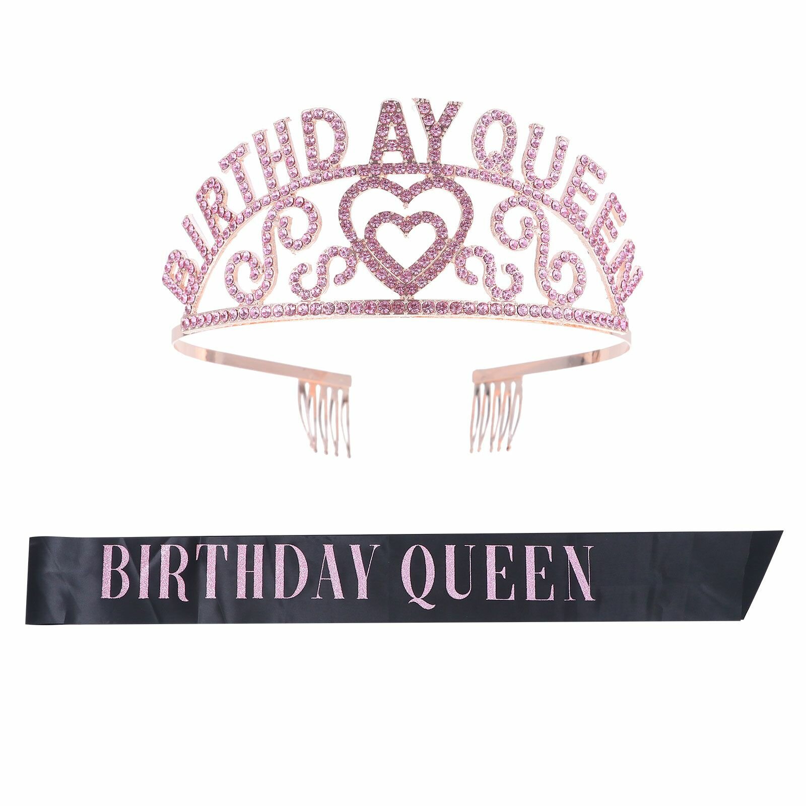 2 Штуки Короны, Розовый Цвет, Из Стразов, Для Девочек, На День Рождения