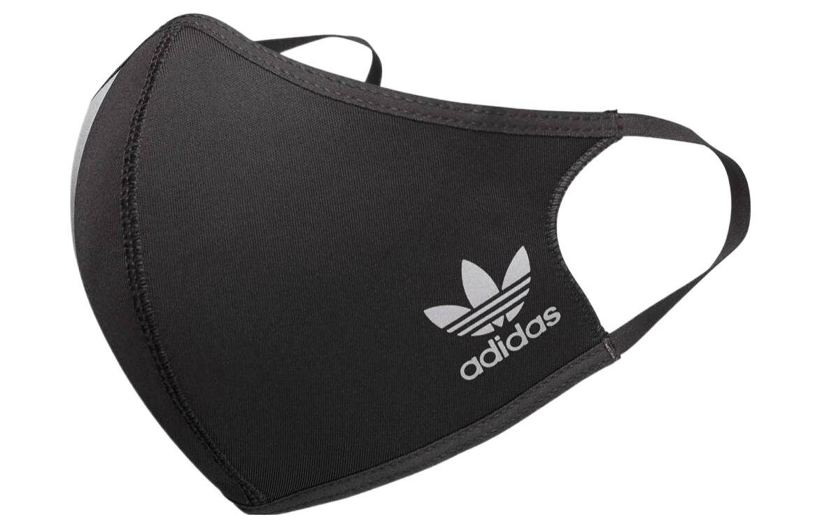 Набор масок для лица унисекс Adidas с принтом логотипа, черные, S EU