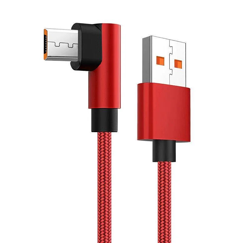 Кабель Micro USB NNBILI С Угловым Разъемом 90 Градусов Для Смартфонов Samsung S7, Xiaomi И Android, Быстрая Зарядка 2.4A