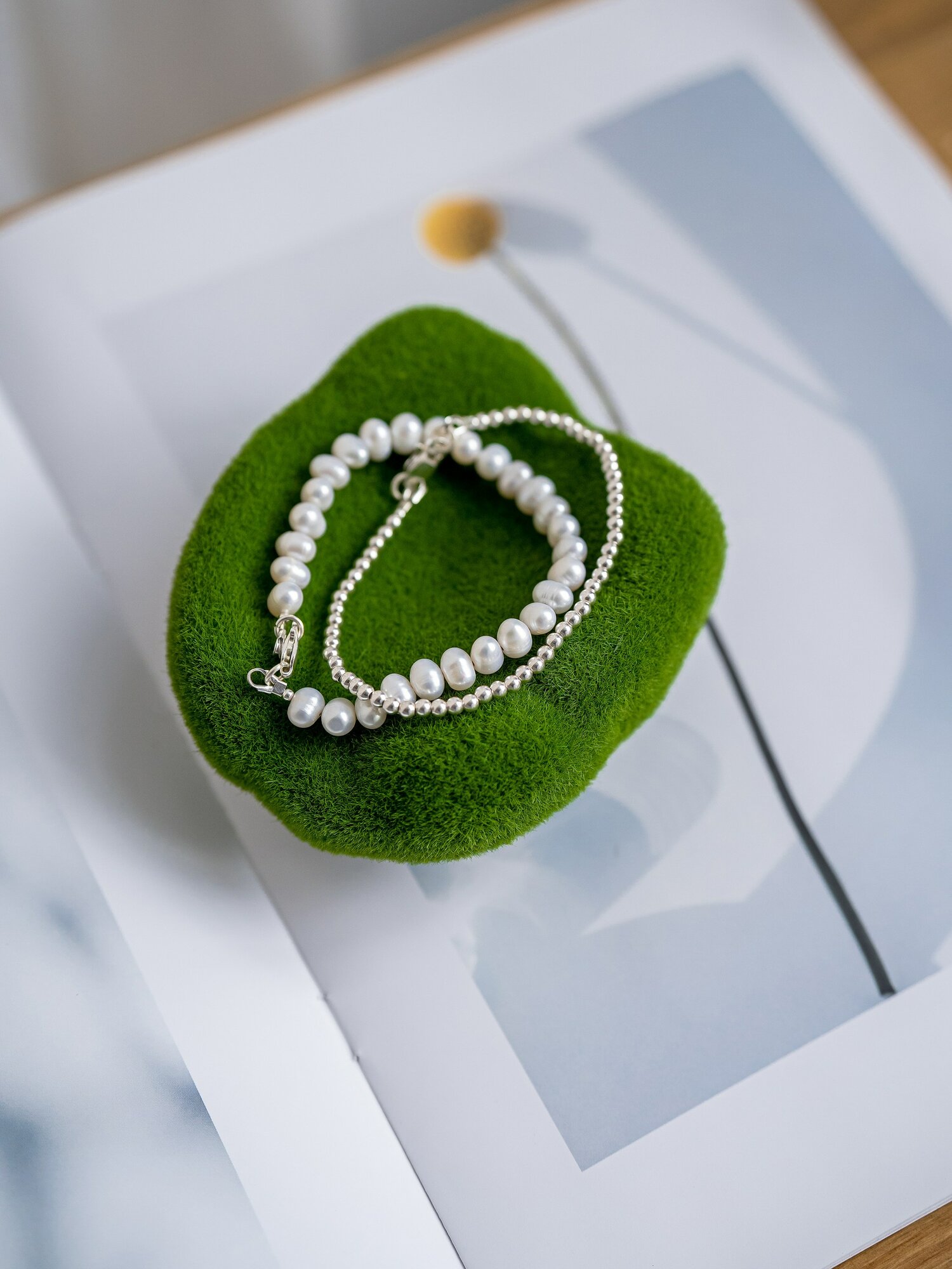 Браслет-нить, жемчуг пресноводный культивированный