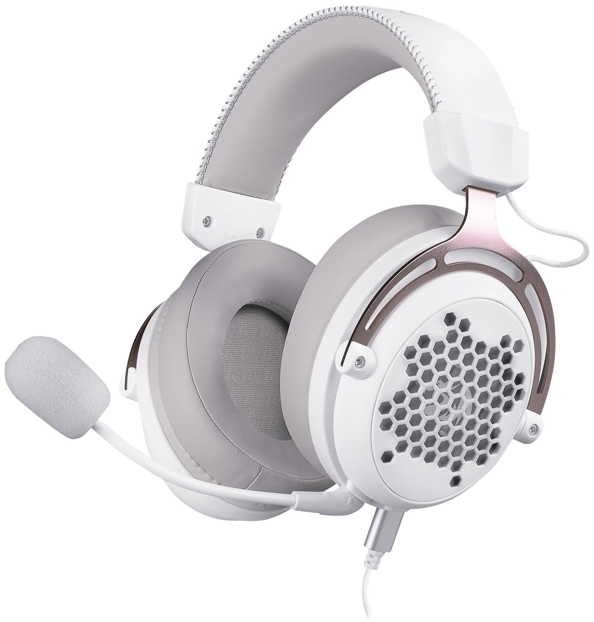 Наушники Redragon Diomedes, игровые, накладные, белые/розовые