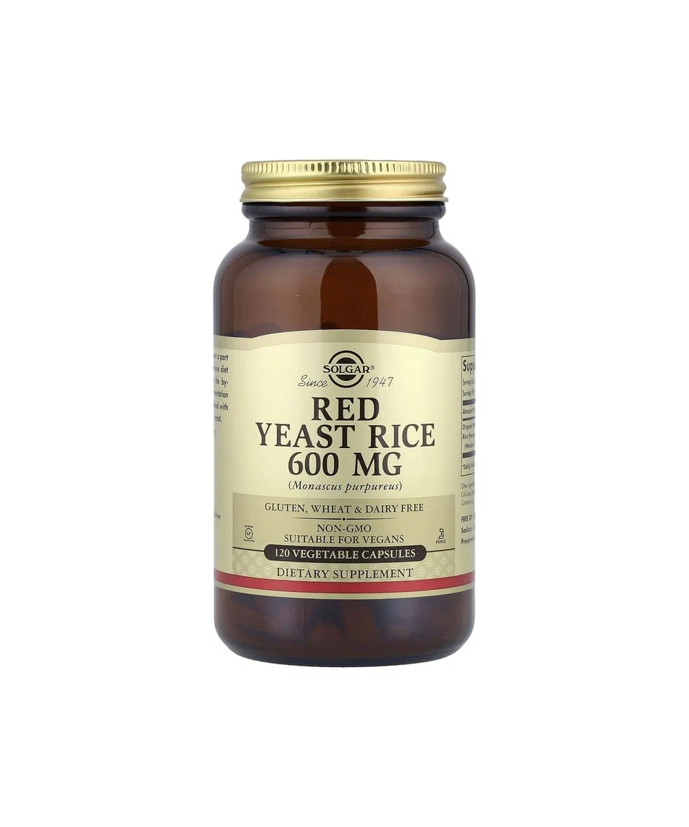 Solgar Red Yeast Rice, Красный дрожжевой рис 600 мг 120 вегетарианских капсул