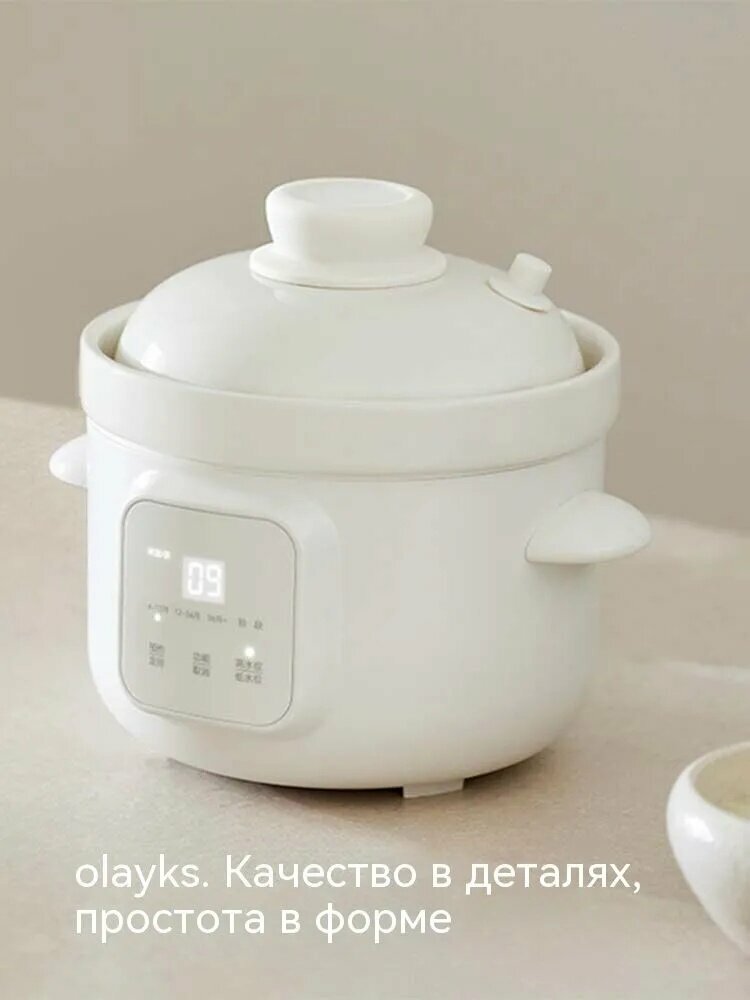 Olayks Мультиварка olayks1L кастрюля для пищевых добавок с рисовым маслом под микропрессованием, детская каша, тушеный суп, электрическая кастрюля для тушения месячных
