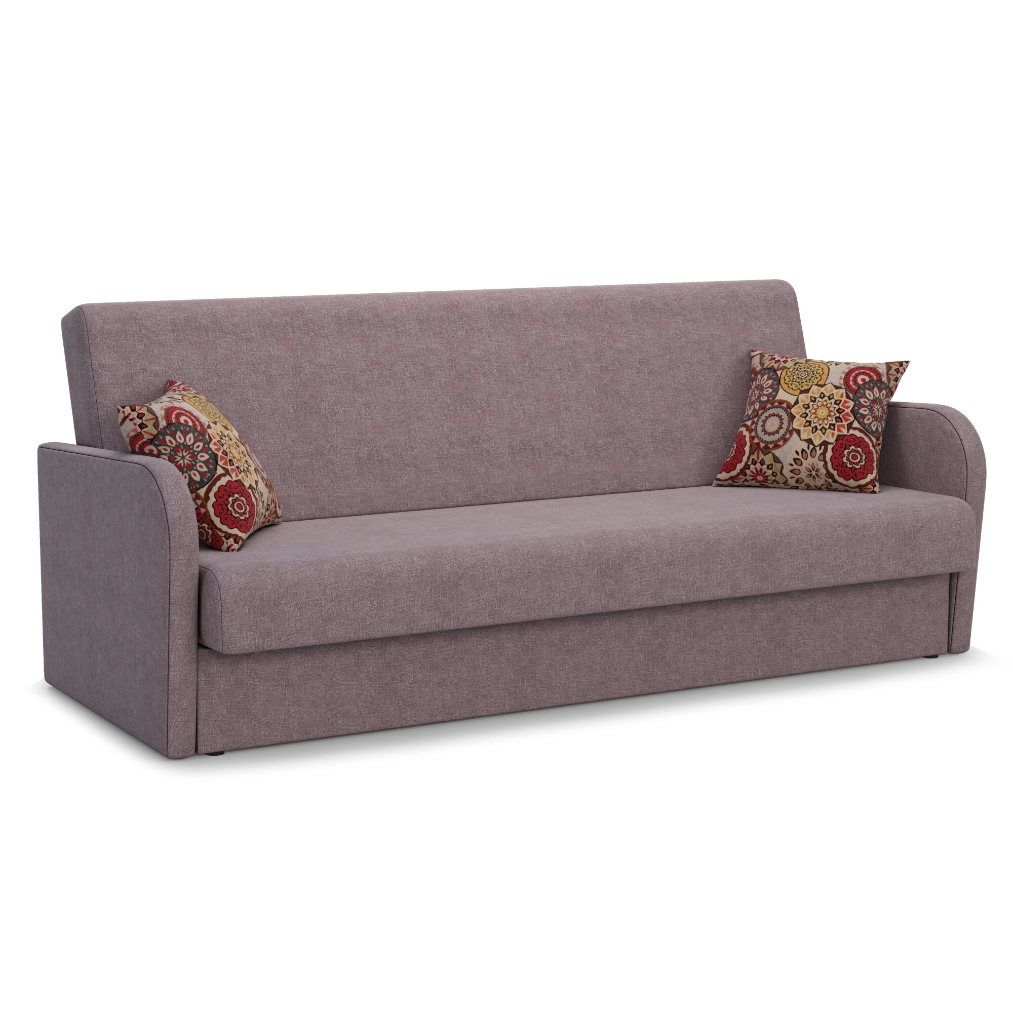 Sofos Прямой диван-кровать, с ящиком для хранения, механизм-книжка, Аква Savana/latte, 202х95х92см