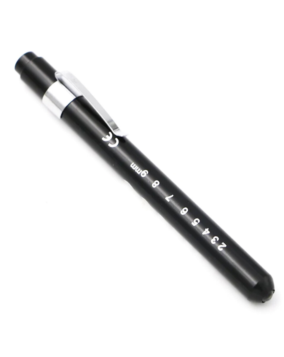 Медицинский фонарик в виде ручки, черный цвет