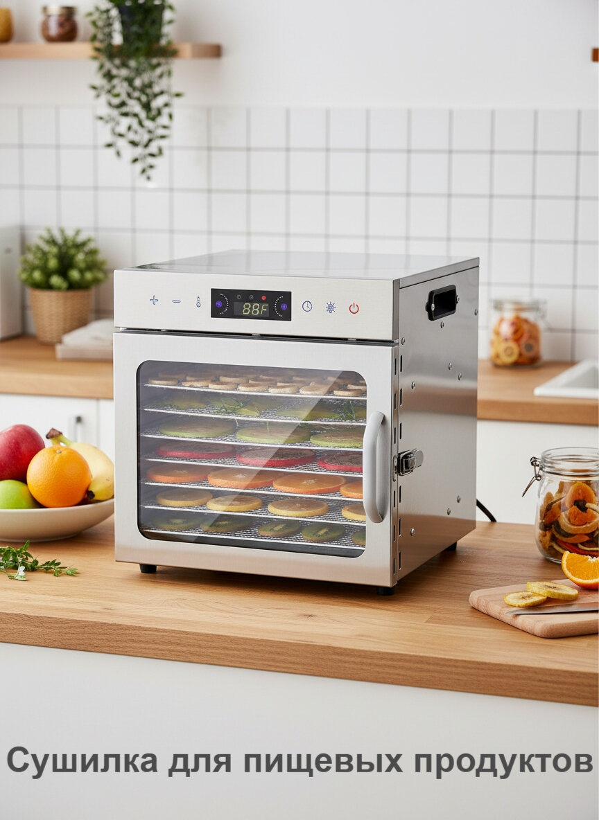 Сушилка для овощей и фруктов Libhof FDW-8 / Дегидратор на 8 поддонов, 400 Вт / Электронное управление