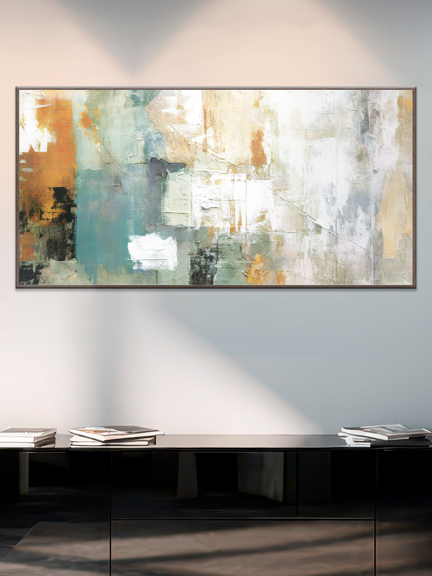 Картина на стену интерьерная в раме "Тишина света" 53х103 см Графис