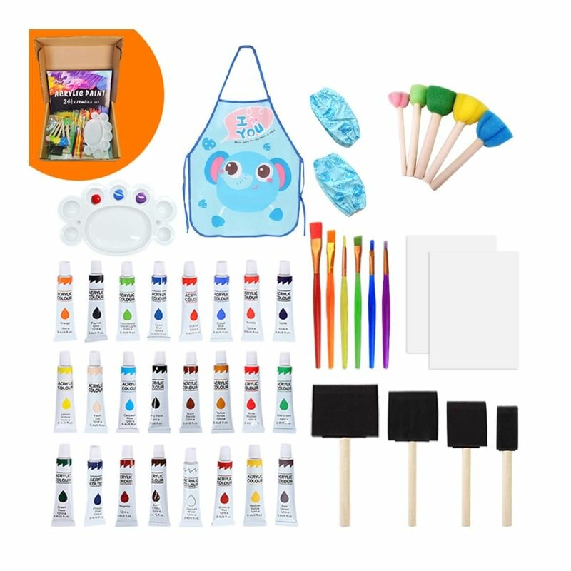 (1 набор) 45шт DIY водонепроницаемые кисти краски художественный набор