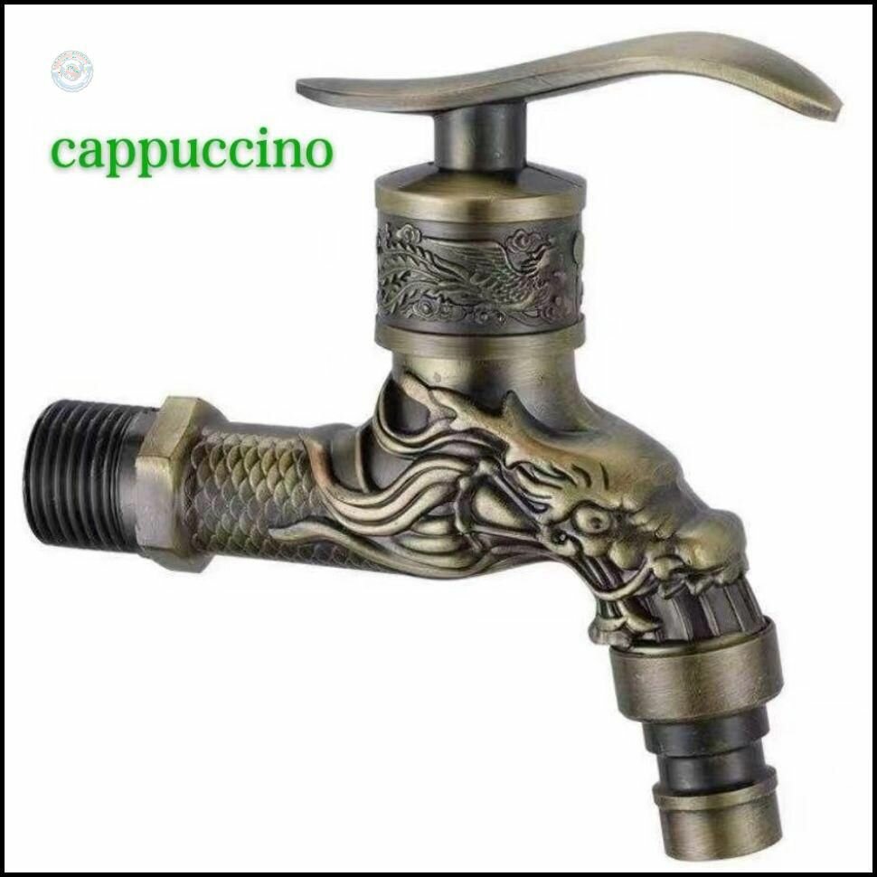 Кран водоразборный латунный 1/2 для бани и сауны, декоративный кран дракон восточный стиль, шаровой полуоборотный смеситель для дачи, сада, хаммама, винтажный краник для ванной и раковины