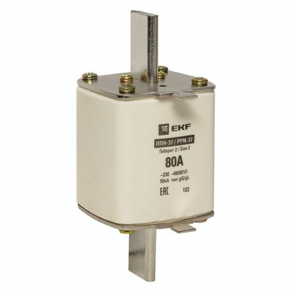 Вставка плавкая ППН-37 400/80А габарит 2 PROxima, EKF FUS-37/400/80 (1 шт.)