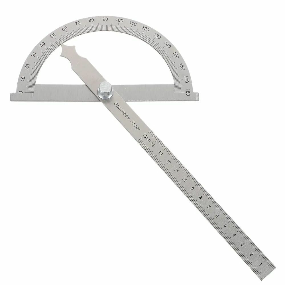 Транспортир Из Нержавеющей Стали 180 Градусов С Цифровой Шкалой Длиной 15 Cm Для Измерения Углов И Длины