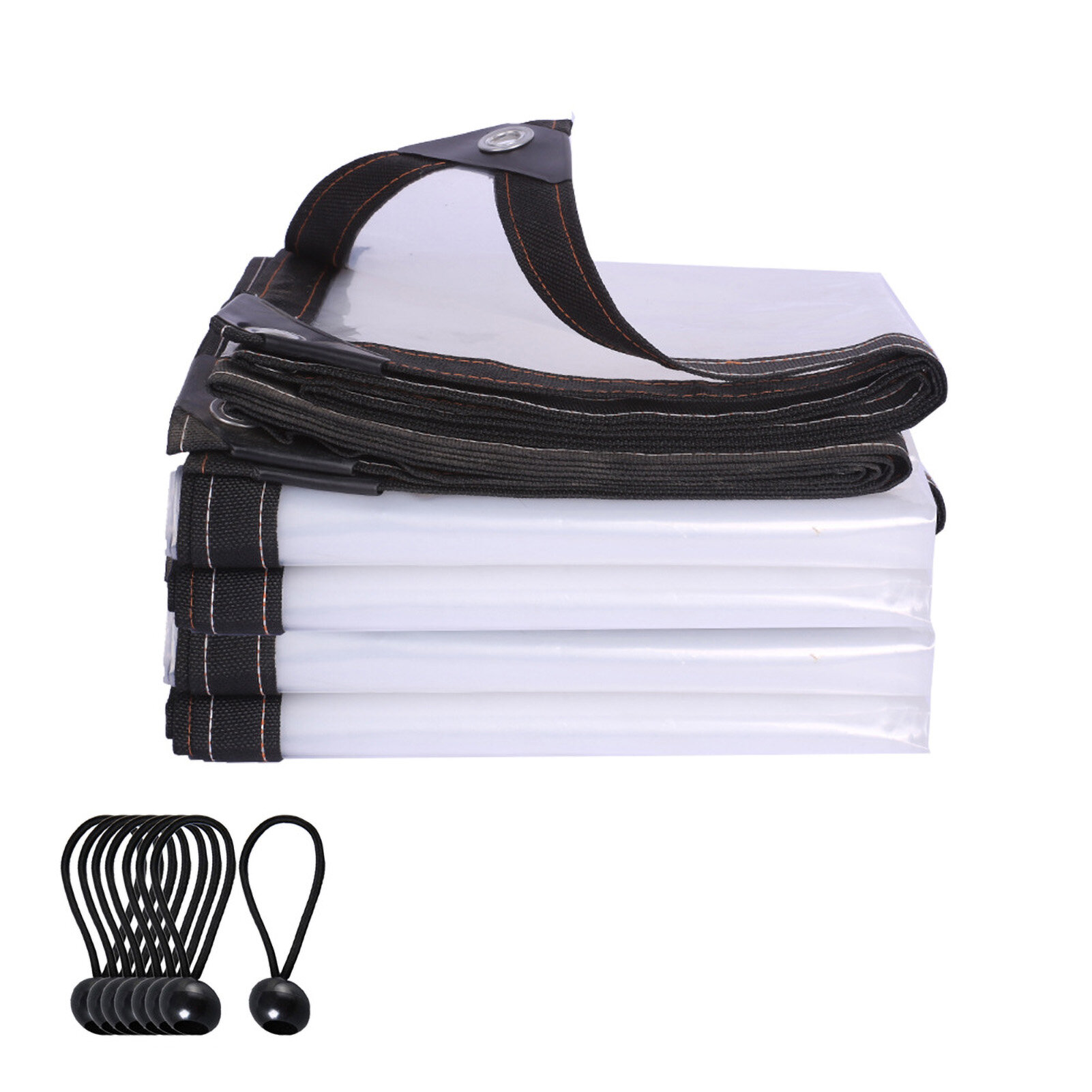 Прозрачная водонепроницаемая оболочка Tarpaulin с эластичными стяжками дождезащитный латекс 6 x 6FT для садовых растений с отверстиями для растений теплицы вольеров двор крыша из ПВХ для использования в саду ферме дворе теплице размер 2*2м 6.56*6.56футов