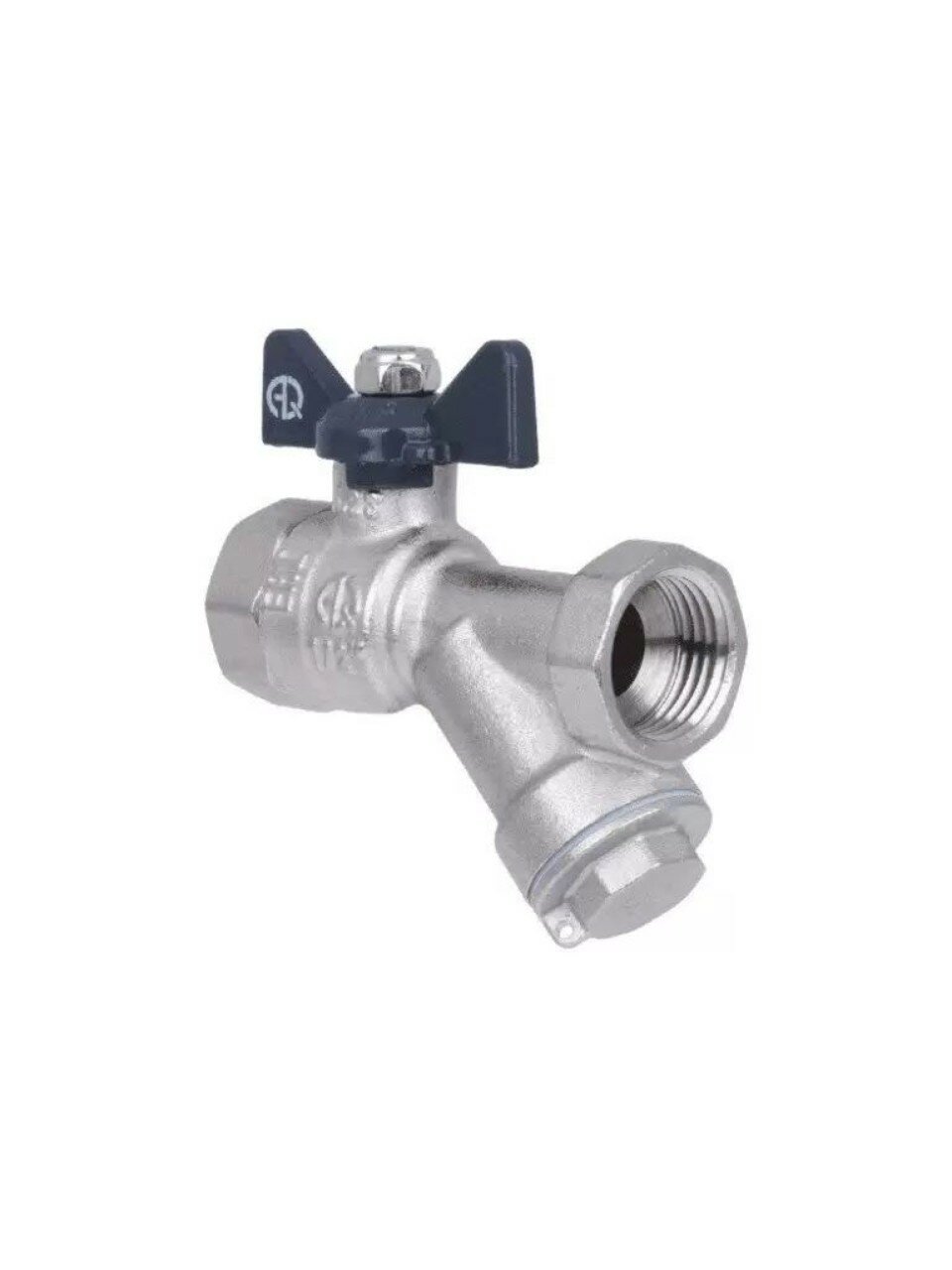 Кран для воды, 1/2', г-г, с фильтром, ручка-бабочка, AquaLink