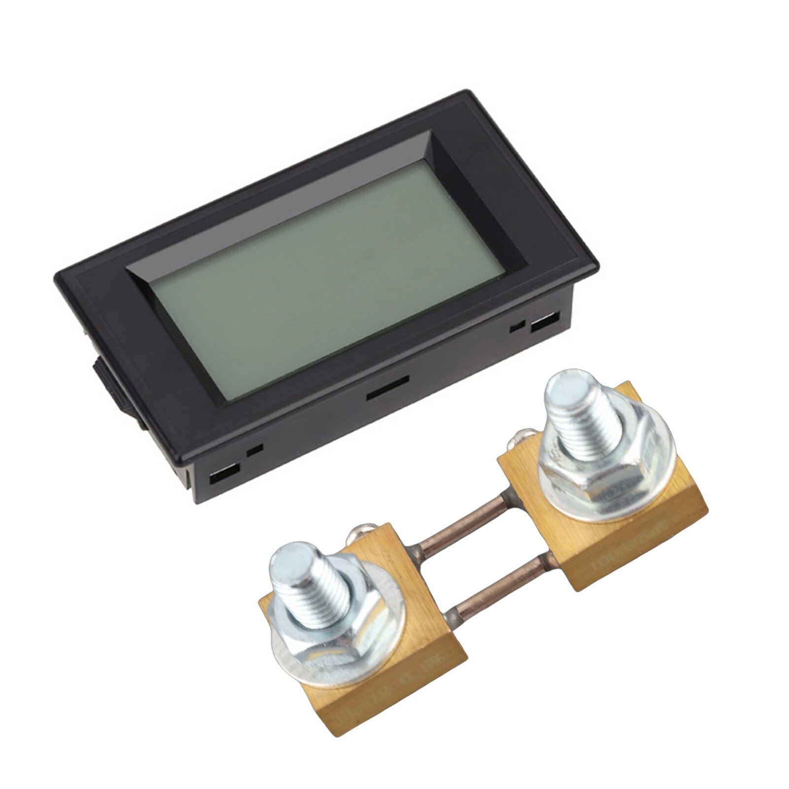 Цифровой панельный амперметр с ЖК-дисплеем на 100 А и светодиодным индикатором, а также шунтирующим резистором 100 А/75 мВ.