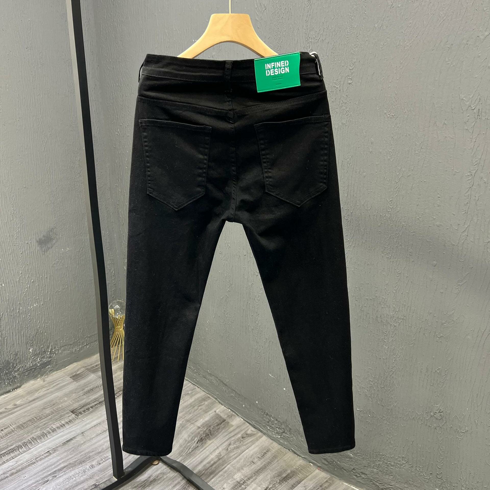 Тренд RONG CH Мужские Джинсы Кроп Лето Ледяной Шелк Вышивка Деним, Размер_34