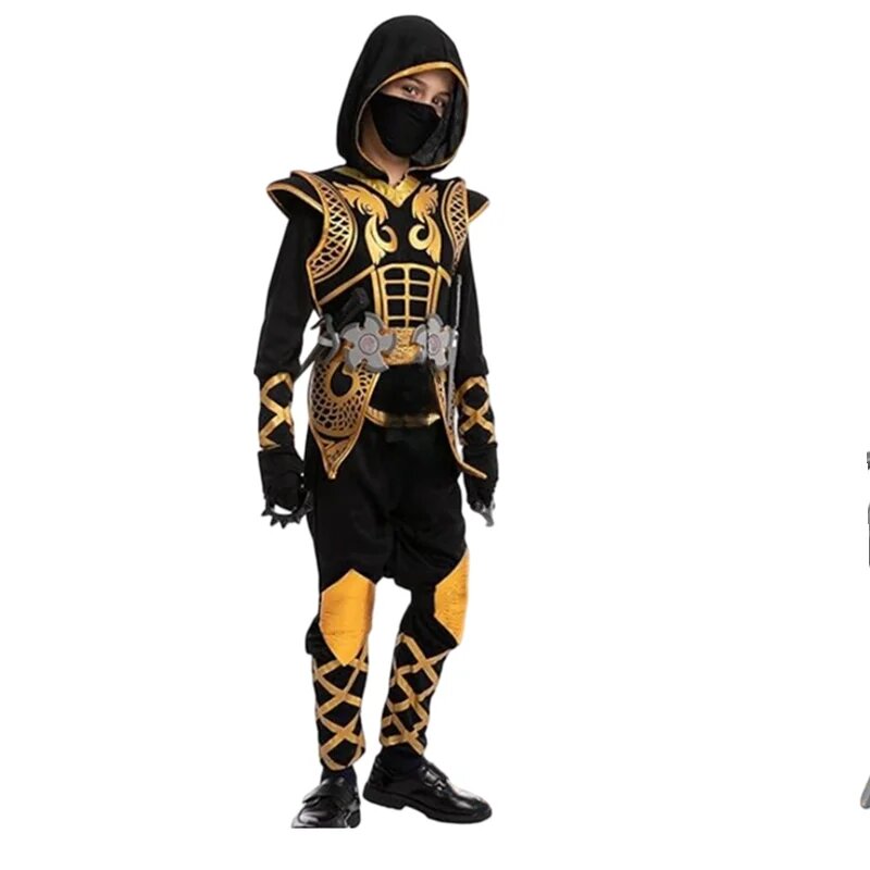 Костюм ниндзя красный золотой M, Gold