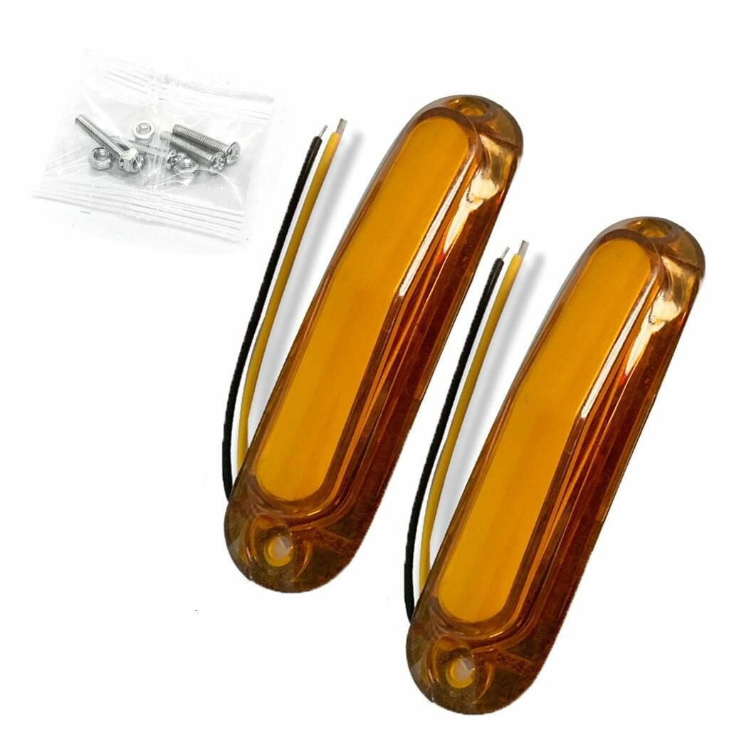 2x 6LED Фонарь стоп-сигнала и поворота для грузовика 12-24В, Желтый