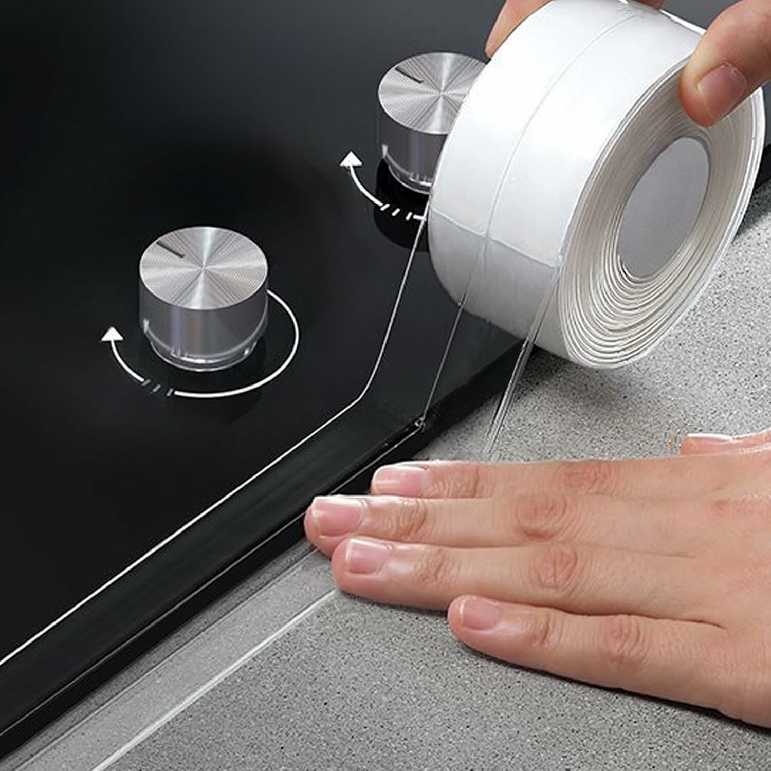 Лента Самоклеящаяся: 1.5 Дюйма x 10.5 Футов ПВХ Материал - Водонепроницаемое Уплотнение Для Кухни И Ванной Легкая Установка С Готовыми Сгибами - Универсальная Лента Для Щелей На Плитке И Стеклах