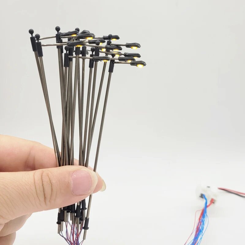 Набор светодиодных уличных фонарей FunTrying 1:87, теплый белый, 50pcs