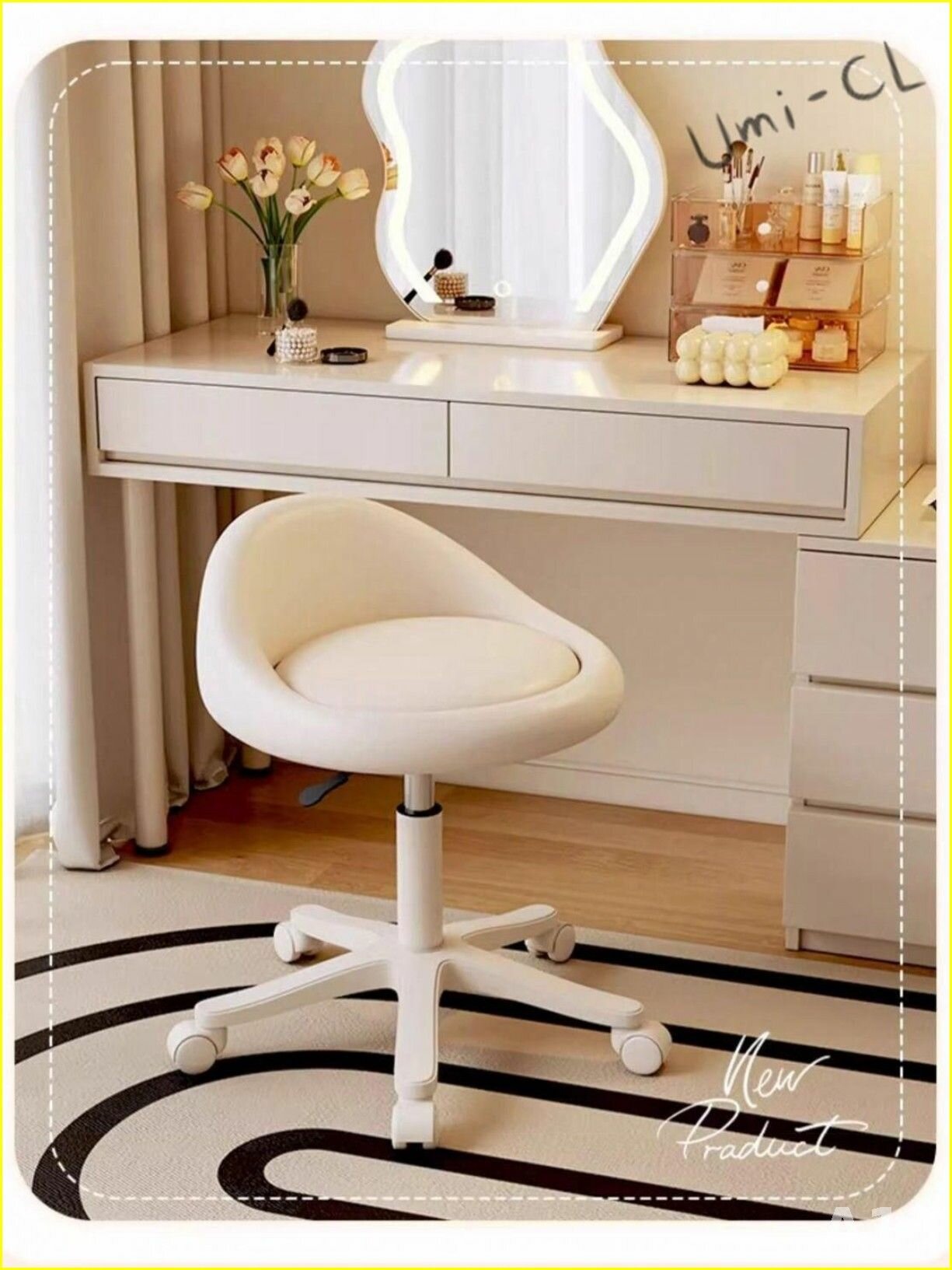 Белоснежная спинка белые ножки бесшумное колесо