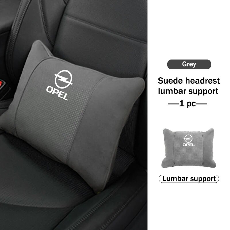 Подушка-подголовник из пены с эффектом памяти для автомобилей Opel: защита шеи и Lumbar-grey-1PCS