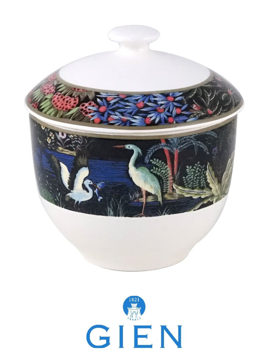 Сахарница Gien Le Jardin Du Palais 215 мл, высота 10.5 см, фаянс, Франция