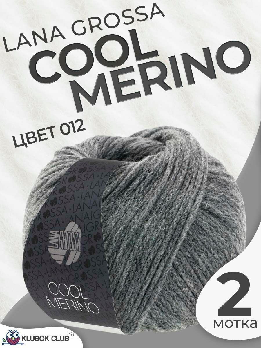 Пряжа для вязания Lana Grossa Cool Merino шнурок, цвет 012, 2 мотка