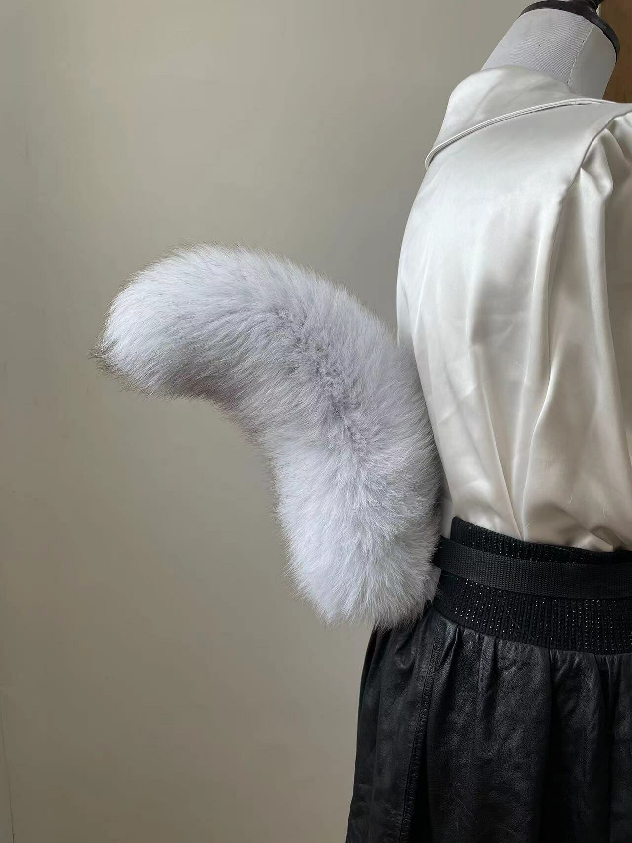 Большие ручные плюшевые аксессуары для косплея в виде ушей и хвоста животных, реквизит, лисий хвост, волчий хвост, украшения, подвески