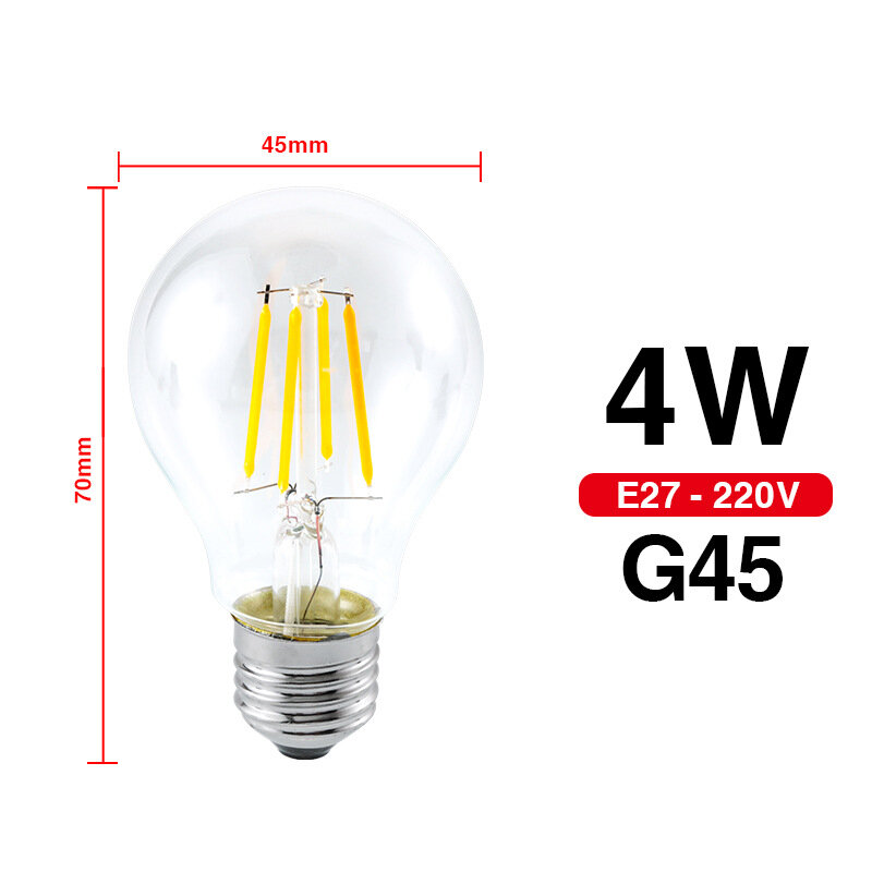 Кросс-бордер Эдисон LED лампа с нитью накаливания энергосберегающая лампа E27 с винтовым основанием прозрачное стекло ретро E14 лампа для освещения гостиной
