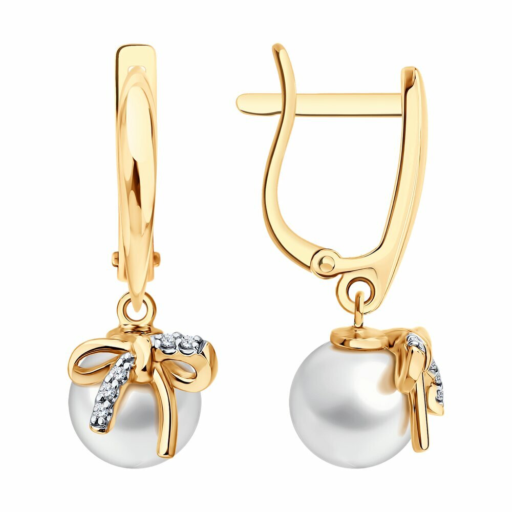 Серьги, красное золото, 585 проба