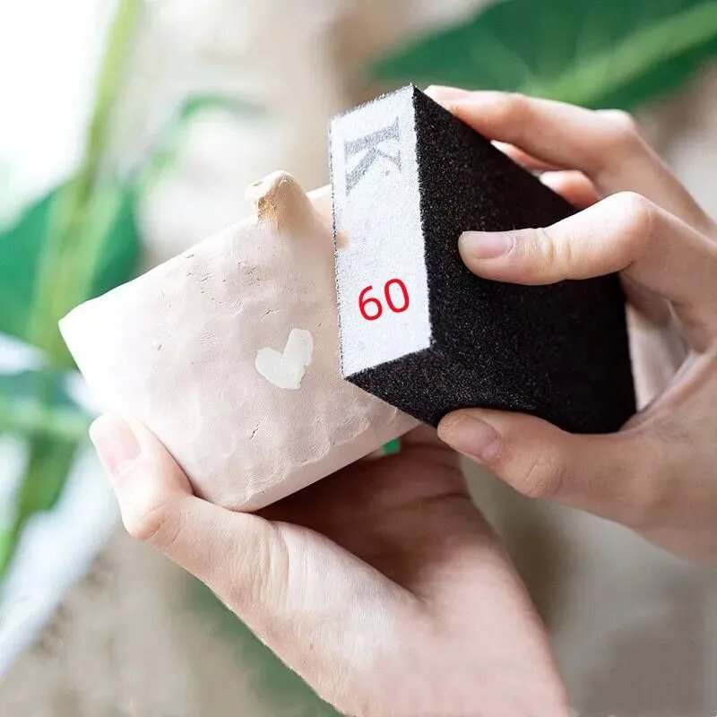 Кирпичный шлифовальный блок: износостойкая пена для керамики и полимерной глины,1,1pcs k60, прозрачный