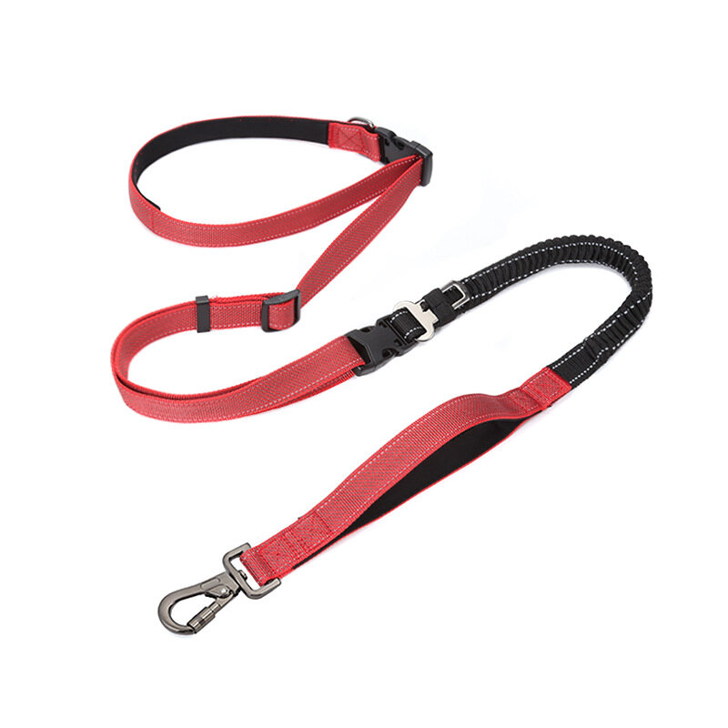 Кросс-бордерные товары для домашних животных, светоотражающий поводок для ночного бега, многофункциональный поясной тяговый поводок, кроссбоди поводок для выгула собак, поводок для безопасности в автомобиле