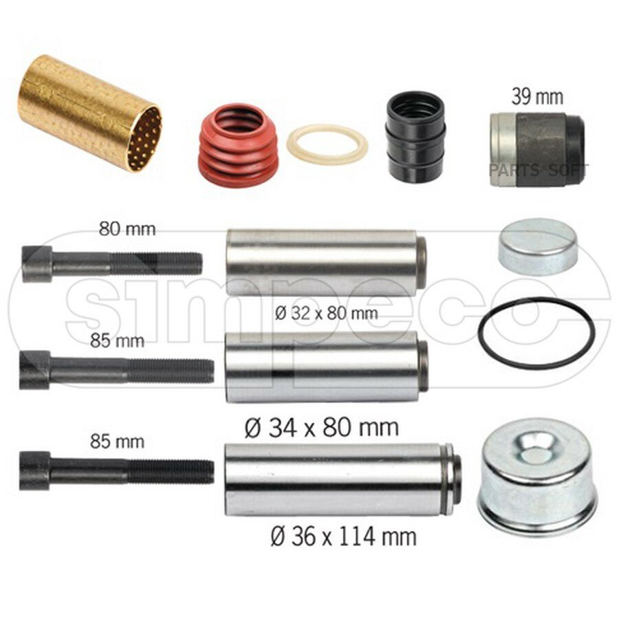 РМК суппорта Knorr направляющие 3 шт (универсальный) аналог 14888 от официального дистрибьютора, SIMPECO, артикул SP05010300