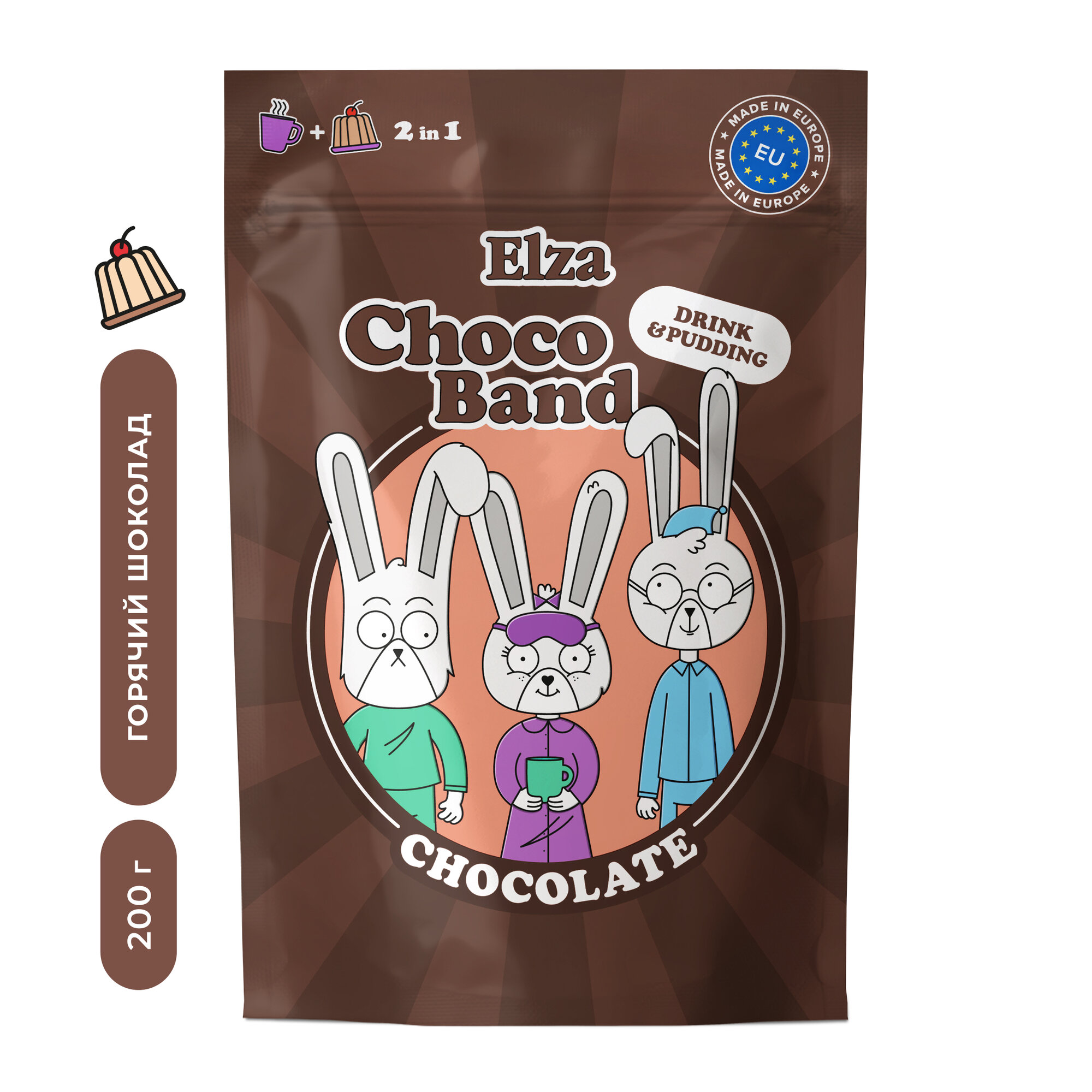 Горячий шоколад Elza Choco Band Creamy Hot Chocolate, на основе шоколада, 200 г