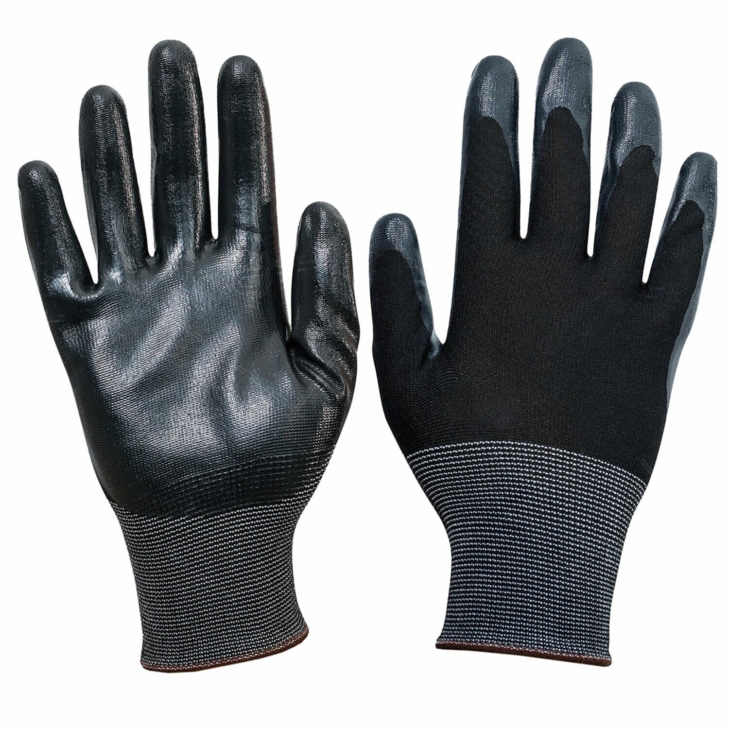 Перчатки полиэфирные оилрезист лайт маслобензостойкие 1 пара, 13 класс, 40-42 г, размер 9, покрытие - облив нитриловое, тактильные, СВС, nl13nt лайт