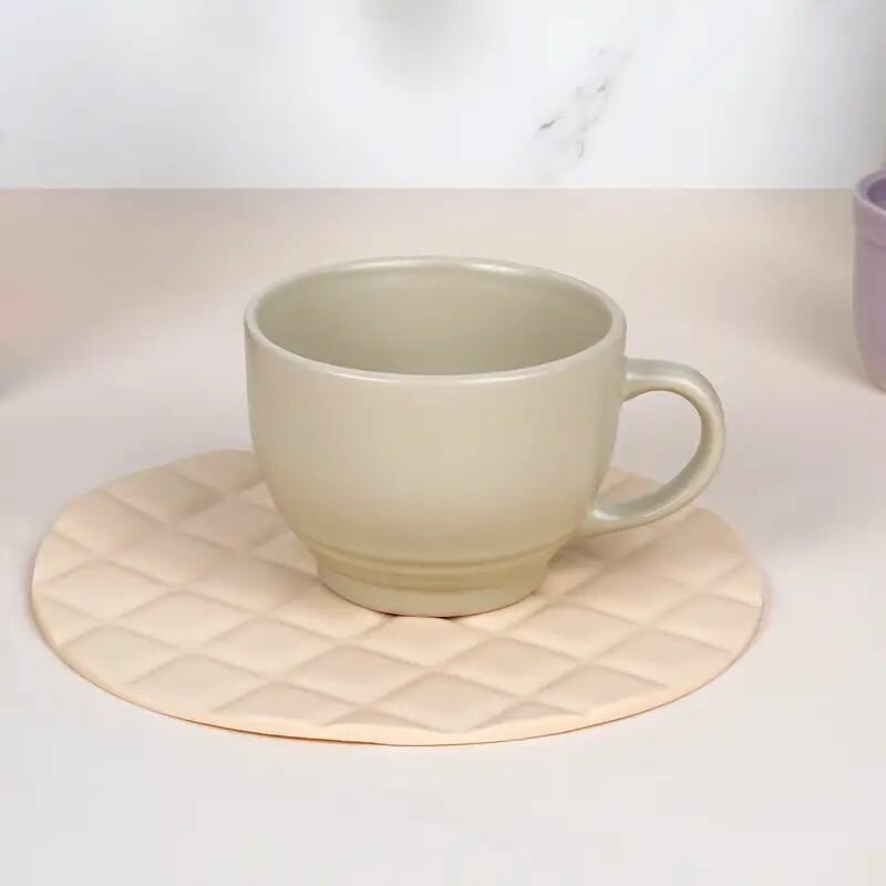 Кружка 420 мл. из керамики для больших порций чая, какао или ароматного кофе