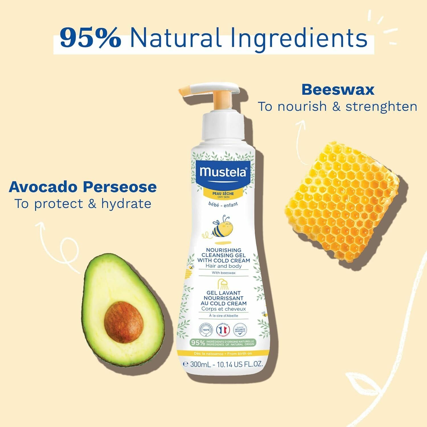 Mustela Питательный гель для купания с кольд-кремом, 300 мл