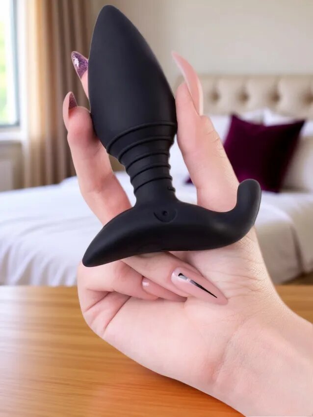 Анальная пробка Lovense Hush, силиконовая, с вибрацией, черная, 12 см, S