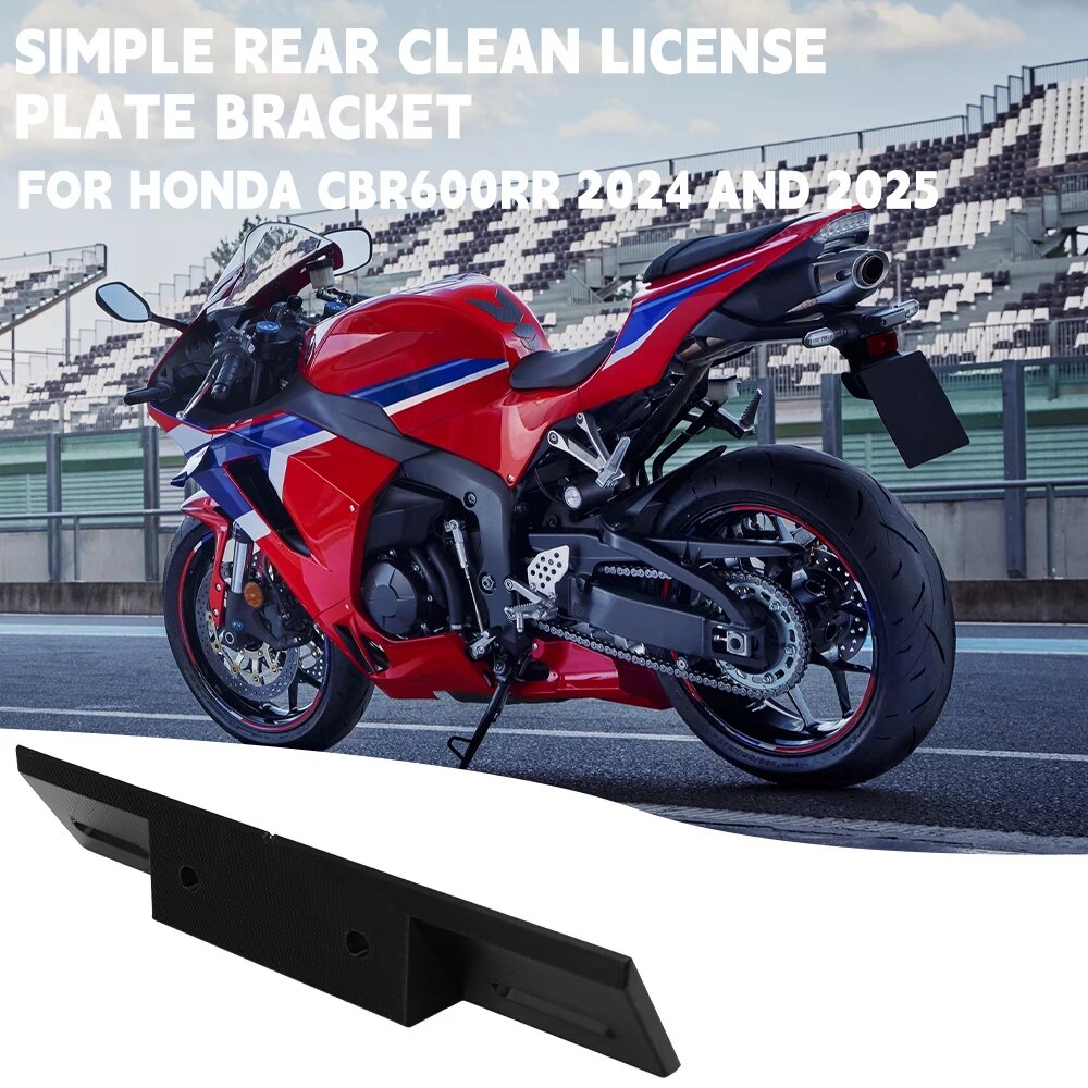 Простой задний чистый кронштейн номерного знака для Honda CBR600RR 2024 и 2025 ABS держатель номерного знака