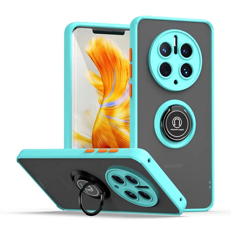 Для Huawei Mate 50 Pro DCO LX9 чехол противоударный магнитный металлический кольцевой Синий, Синий