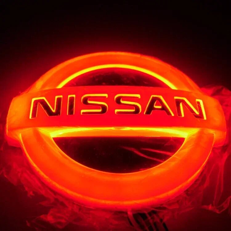 4D LED-логотип для автомобилей Nissan X-Trail T32, Juke, Sentra, Красный, Красный, 11.7 X 10.0cm