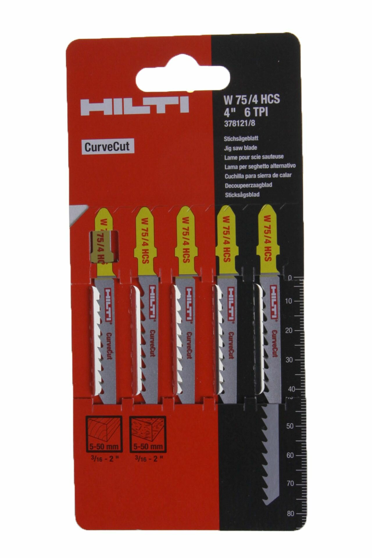 Пилки (полотно) по дереву для лобзиков Hilti 378121
