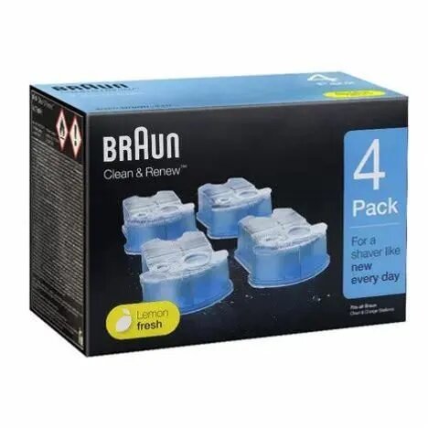 Жидкость для чистки бритвенных головок Картридж Braun CCR44PCS, Подходит для всех серий с автоматическими системами очистки 3, 5, 7, 9
