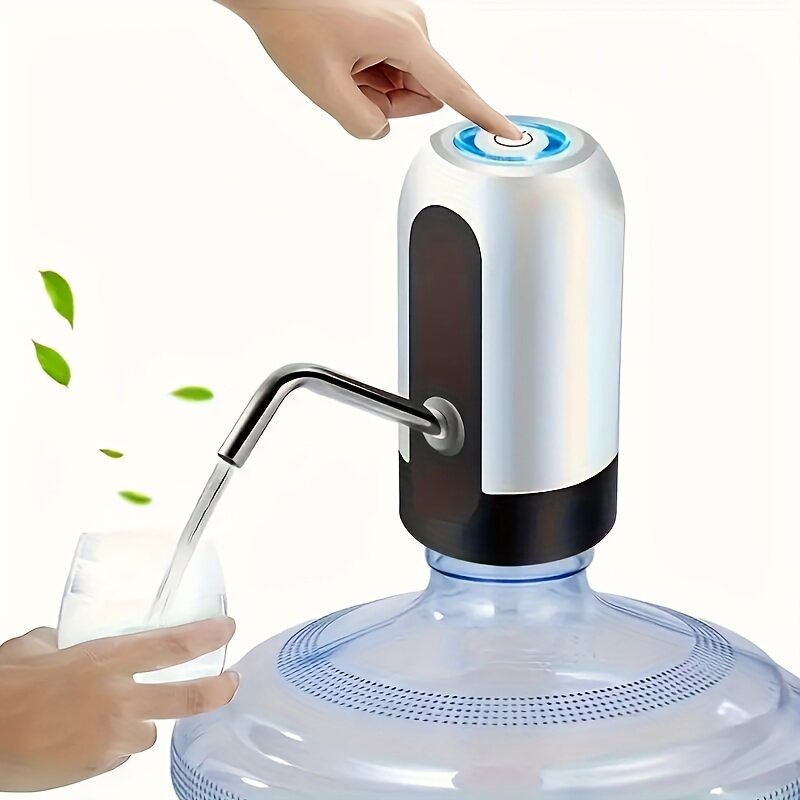Автоматическая USB-помпа для воды с цифровой панелью управления, для бутылей объёмом 3–5 галлонов, аккумуляторная с быстрой зарядкой USB-C, бесконтактная, портативная, энергоэффективная, для дома, кемпинга и офиса, подходит для систем обрат