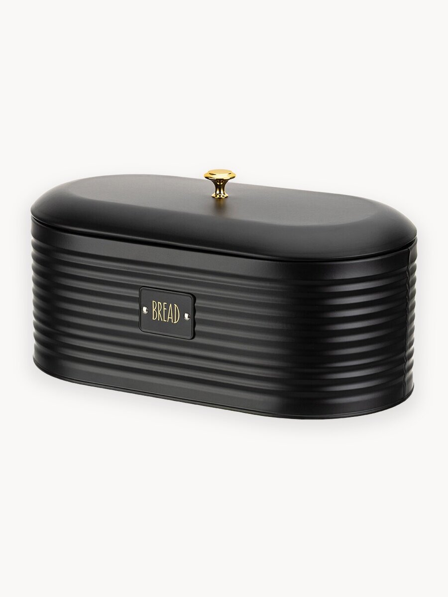 Хлебница Elan Gallery "Черная" 34х18х17,2 см, с крышкой, металлическая