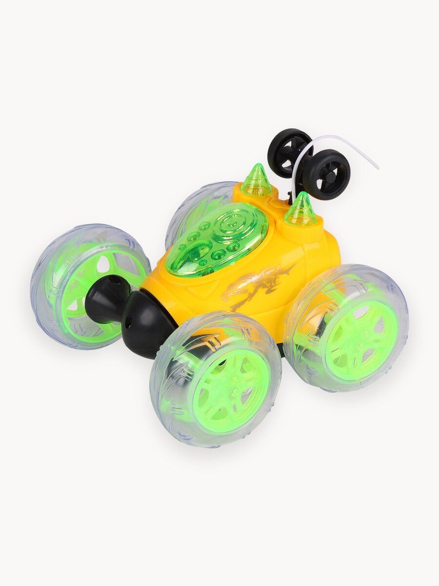 Машинка детская Перевертыш на радиоуправлении, 5 каналов: вперед/назад, повороты/360, свет, желтый, JB0405303